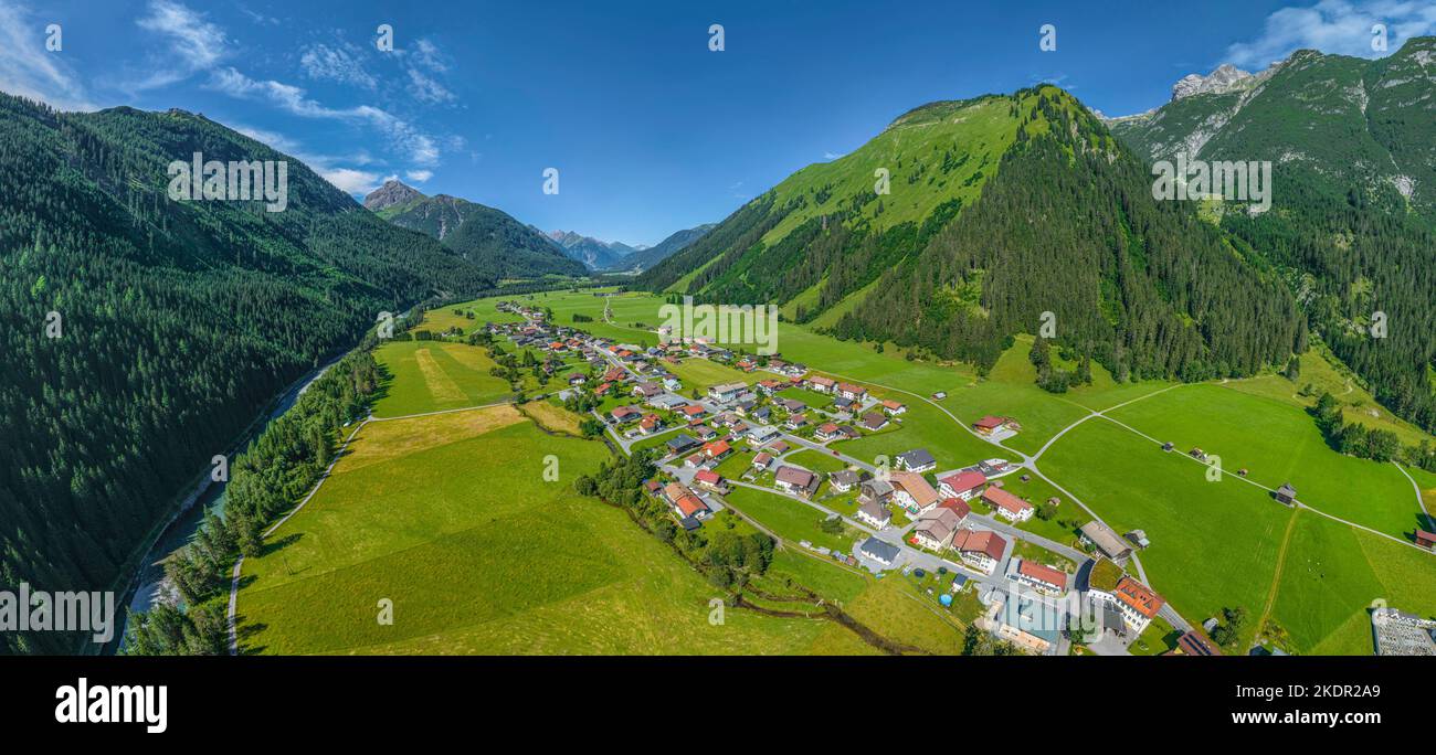 The beautiful situated little village of Häselgehr in the Tyrolean Lech ...