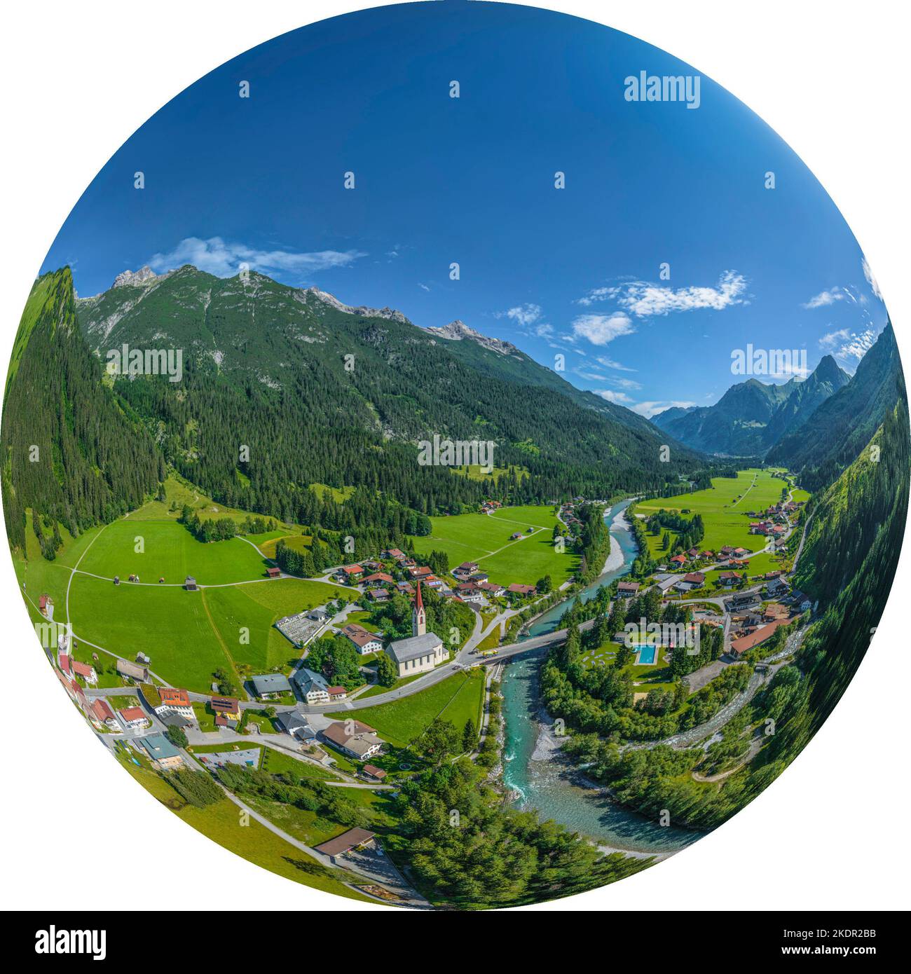 The beautiful situated little village of Häselgehr in the Tyrolean Lech ...