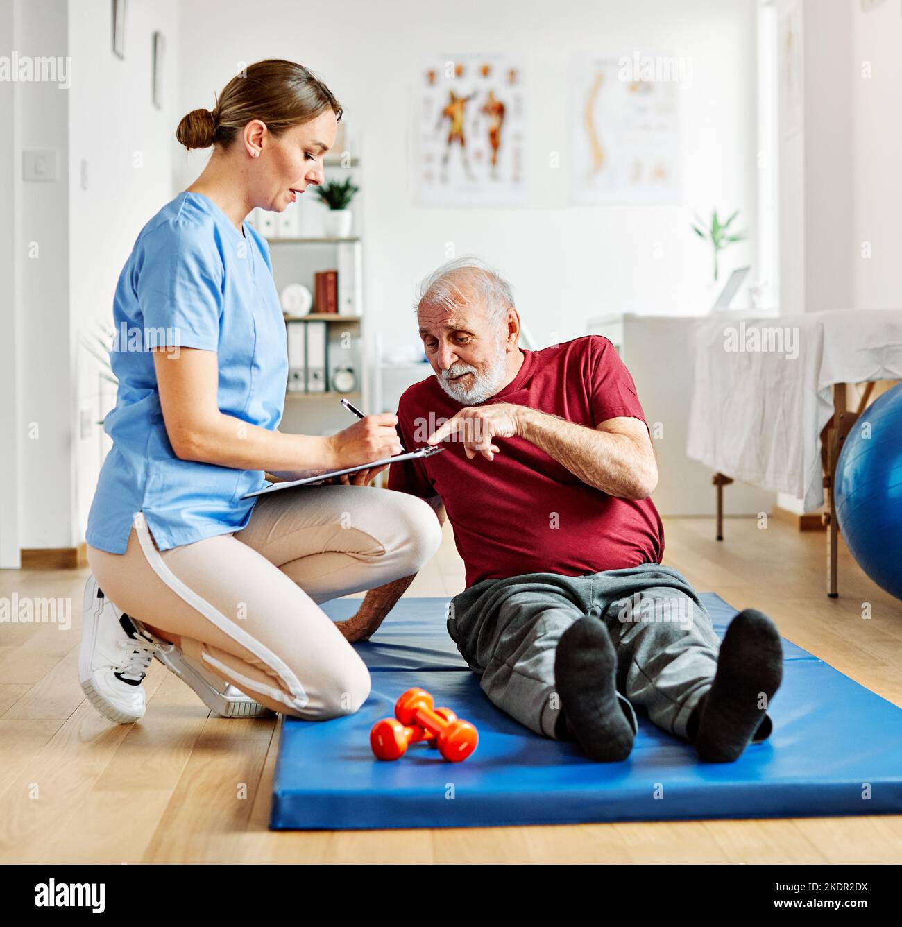 nurse doctor senior care exercise physical therapy exercising help ...