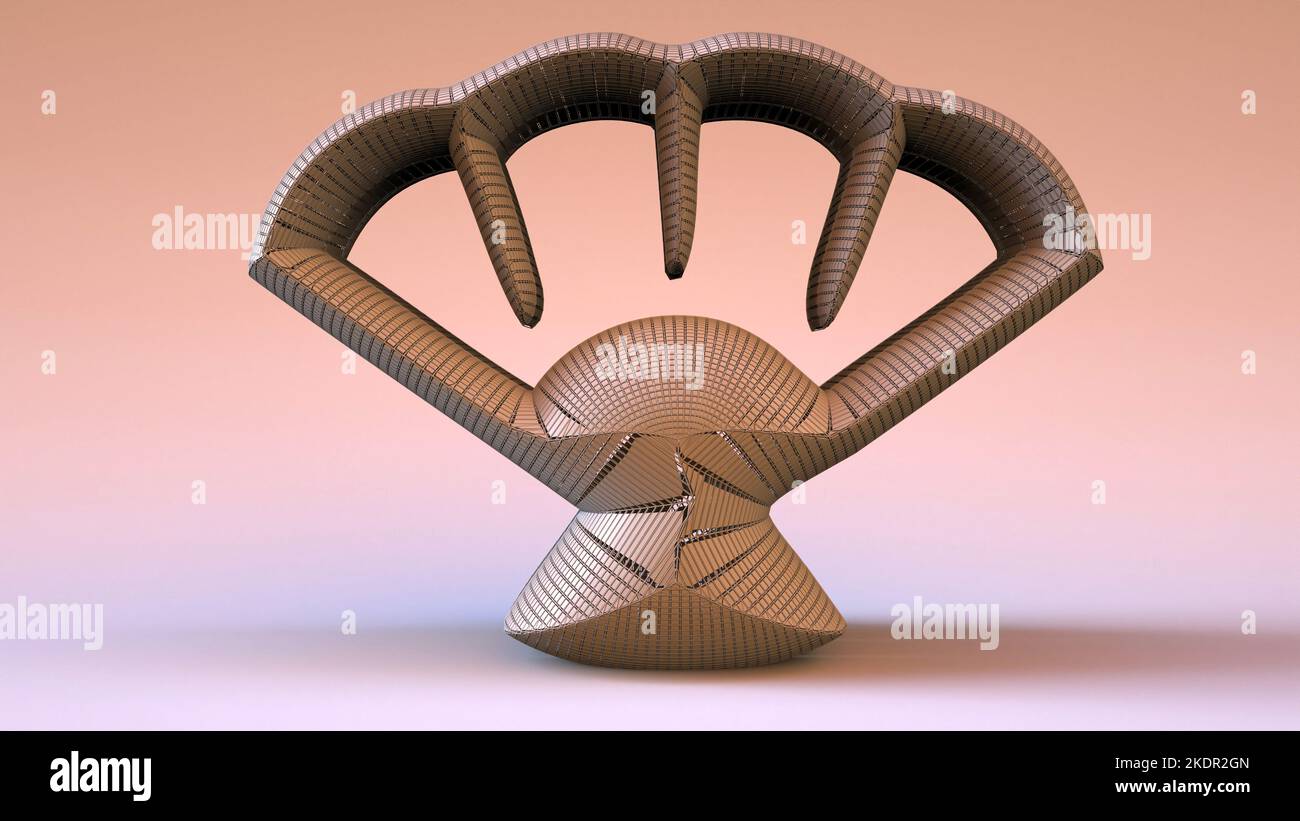 3D Illustration of an object-artefact-art piece from the era of the ...