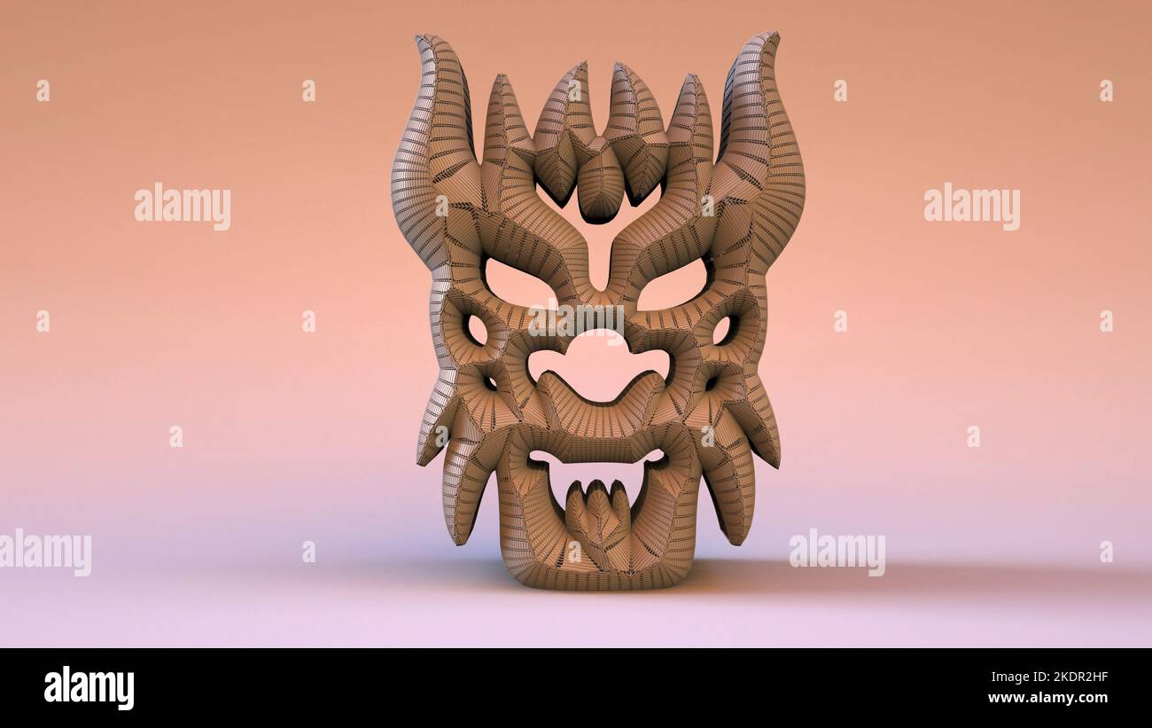 3D Illustration of an object-artefact-art piece from the era of the ...