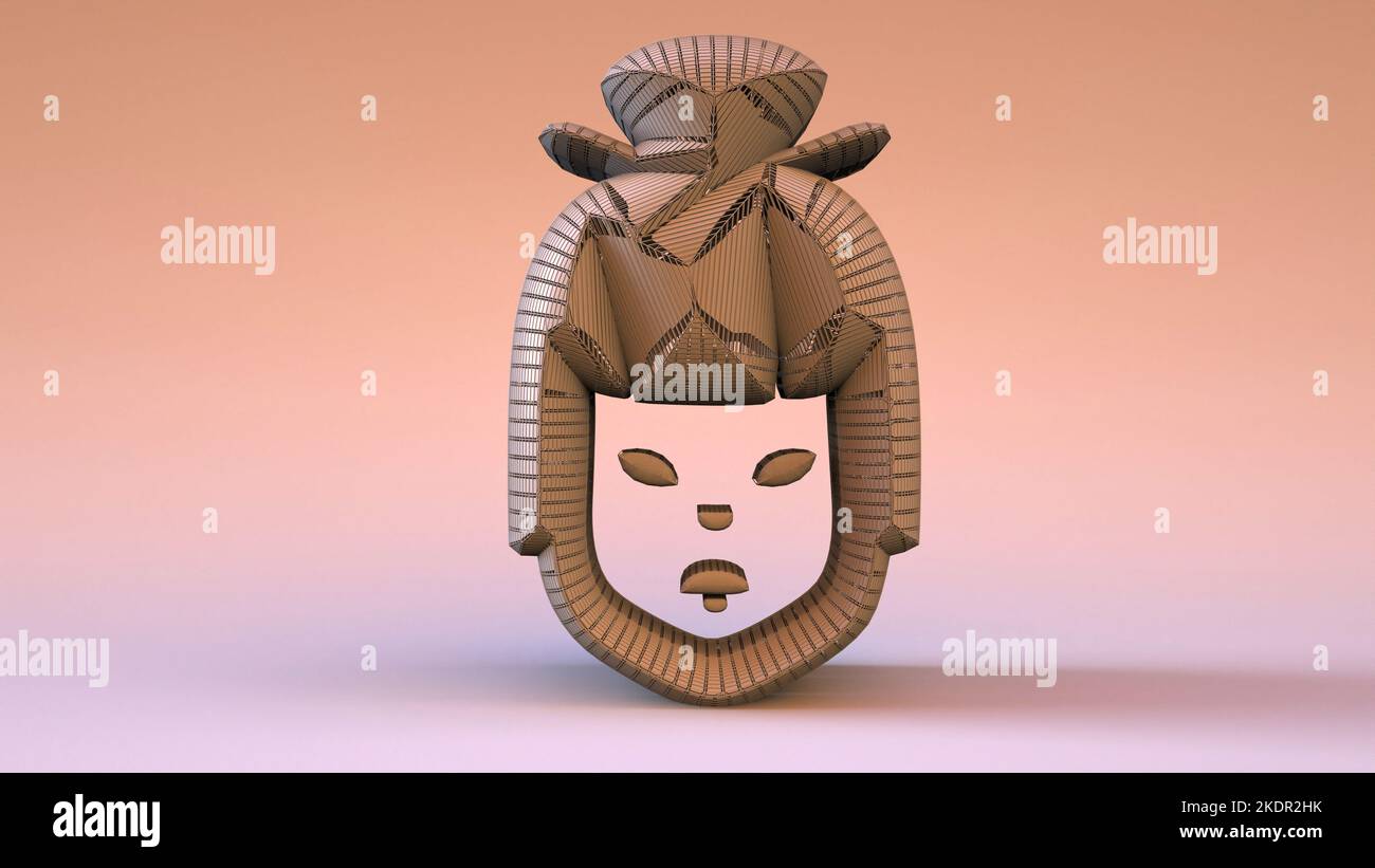 3D Illustration of an object-artefact-art piece from the era of the ...