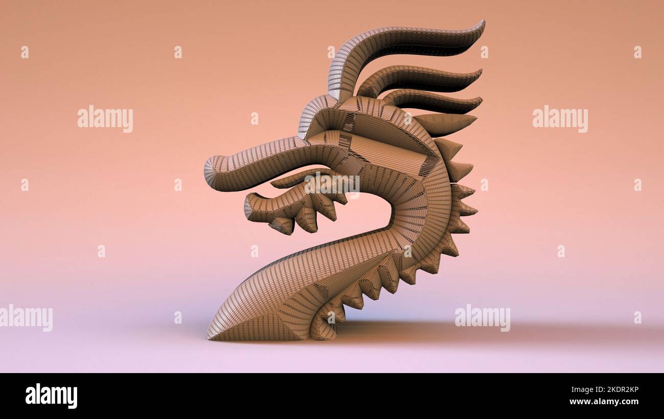 3D Illustration of an object-artefact-art piece from the era of the ...