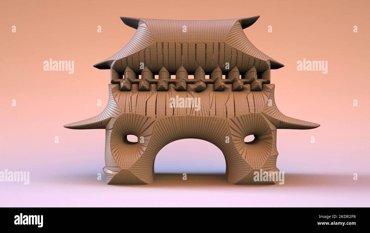 3D Illustration of an object-artefact-art piece from the era of the ...