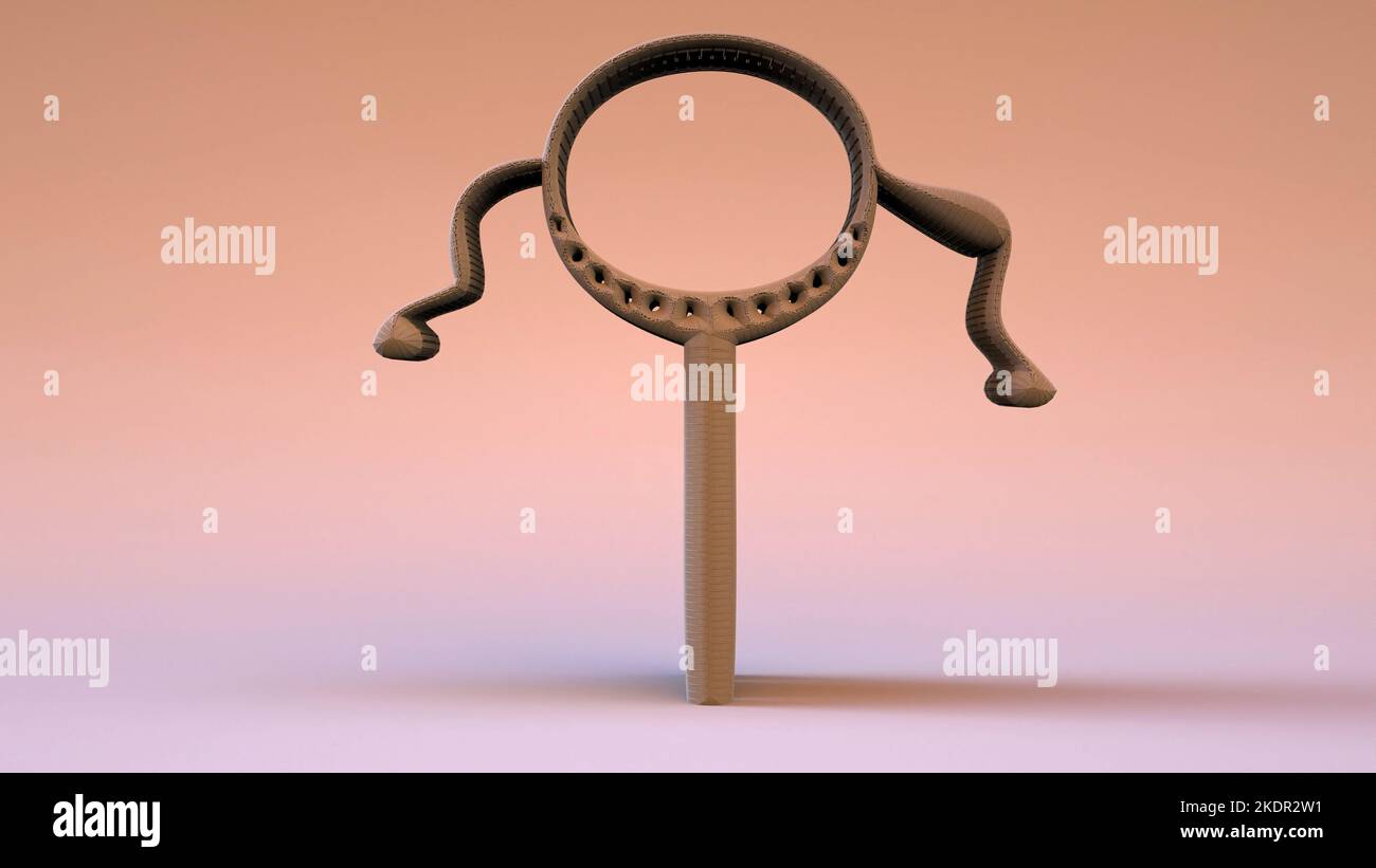 3D Illustration of an object-artefact-art piece from the era of the ...