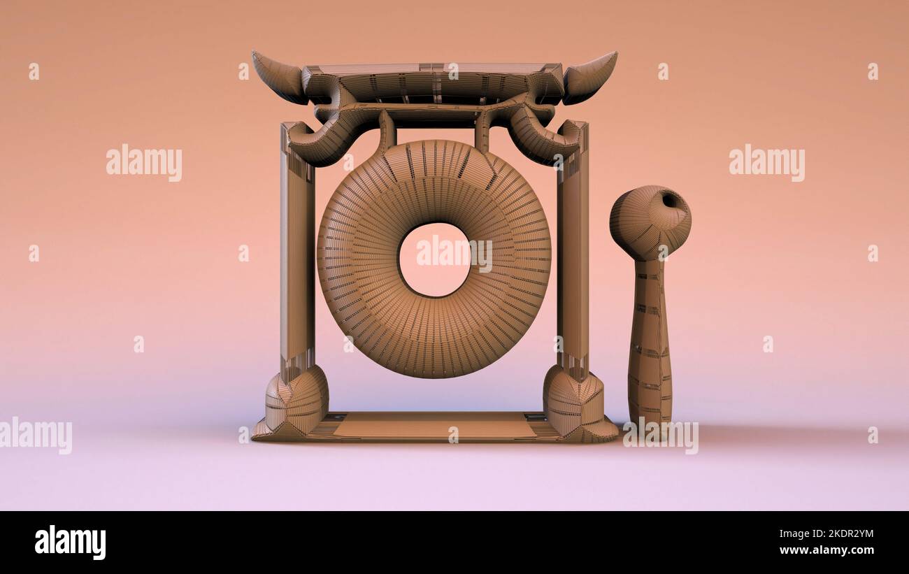 3D Illustration of an object-artefact-art piece from the era of the ...