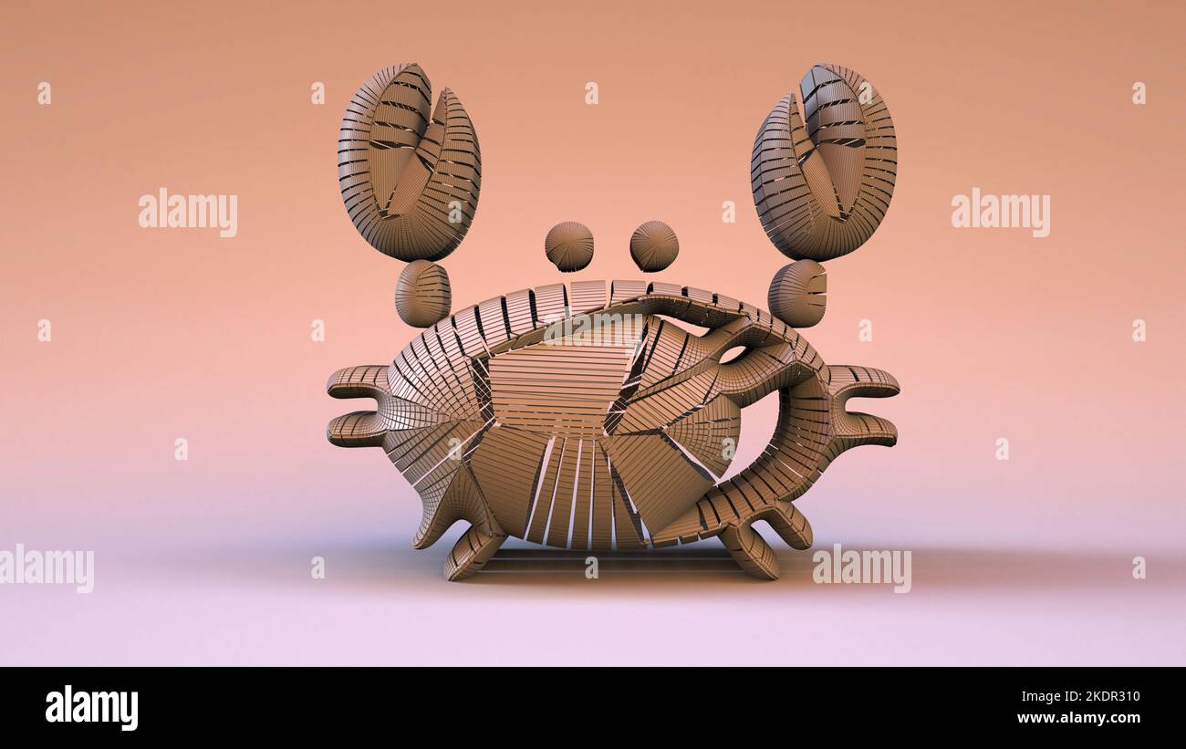 3D Illustration of an object-artefact-art piece from the era of the ...