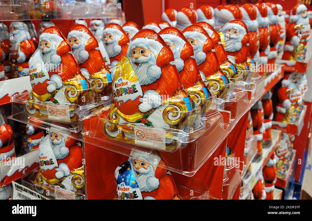 Santa Claus Kinder suprise in a store Stock Photo - Alamy