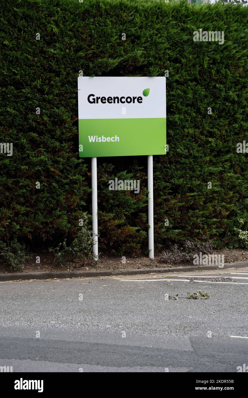Sign for Greencore factory Wisbech Cambridgeshire Stock Photo - Alamy