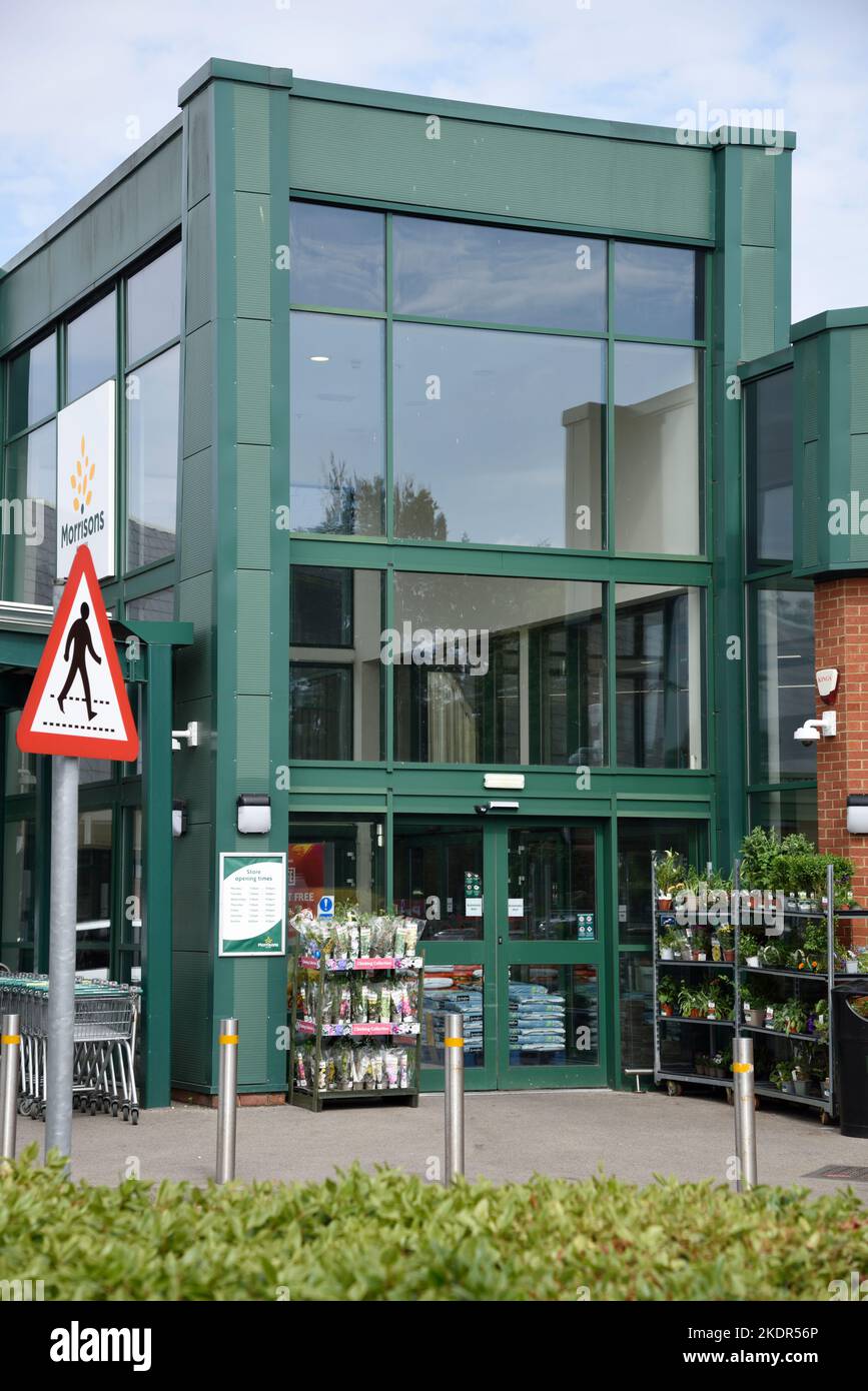 Entrance to Morrisons Wisbech Cambridgeshire Stock Photo - Alamy
