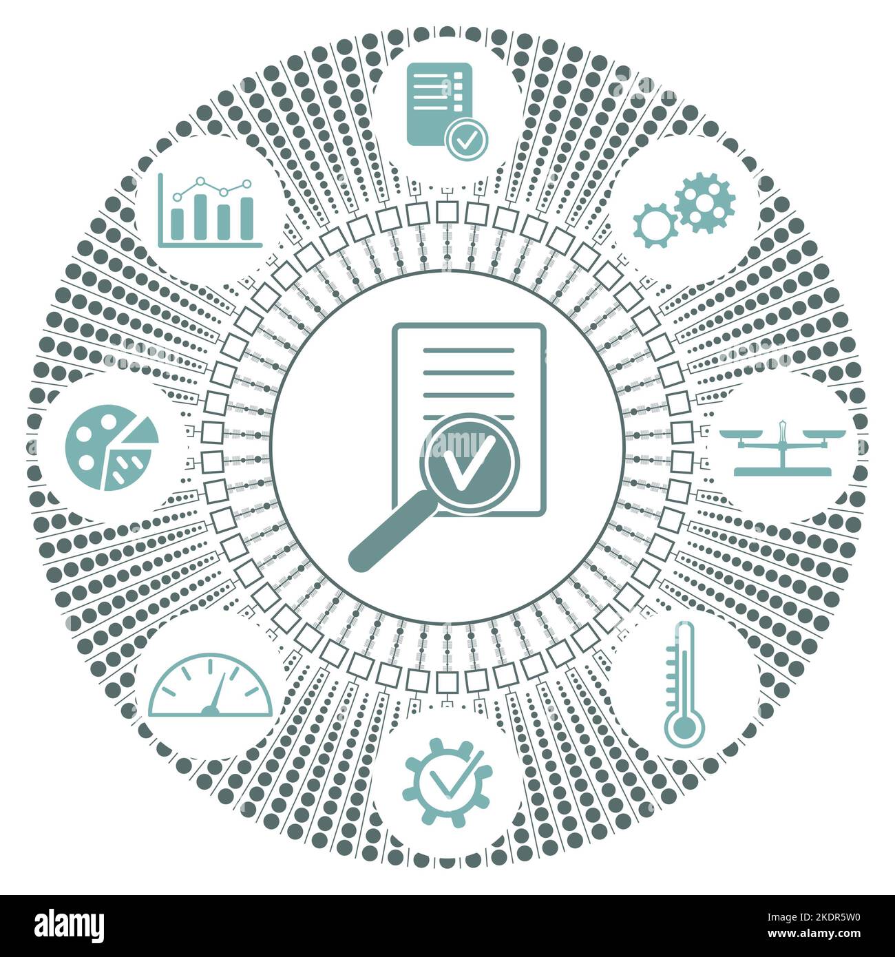 Concept of assessment with connected icons Stock Photo - Alamy