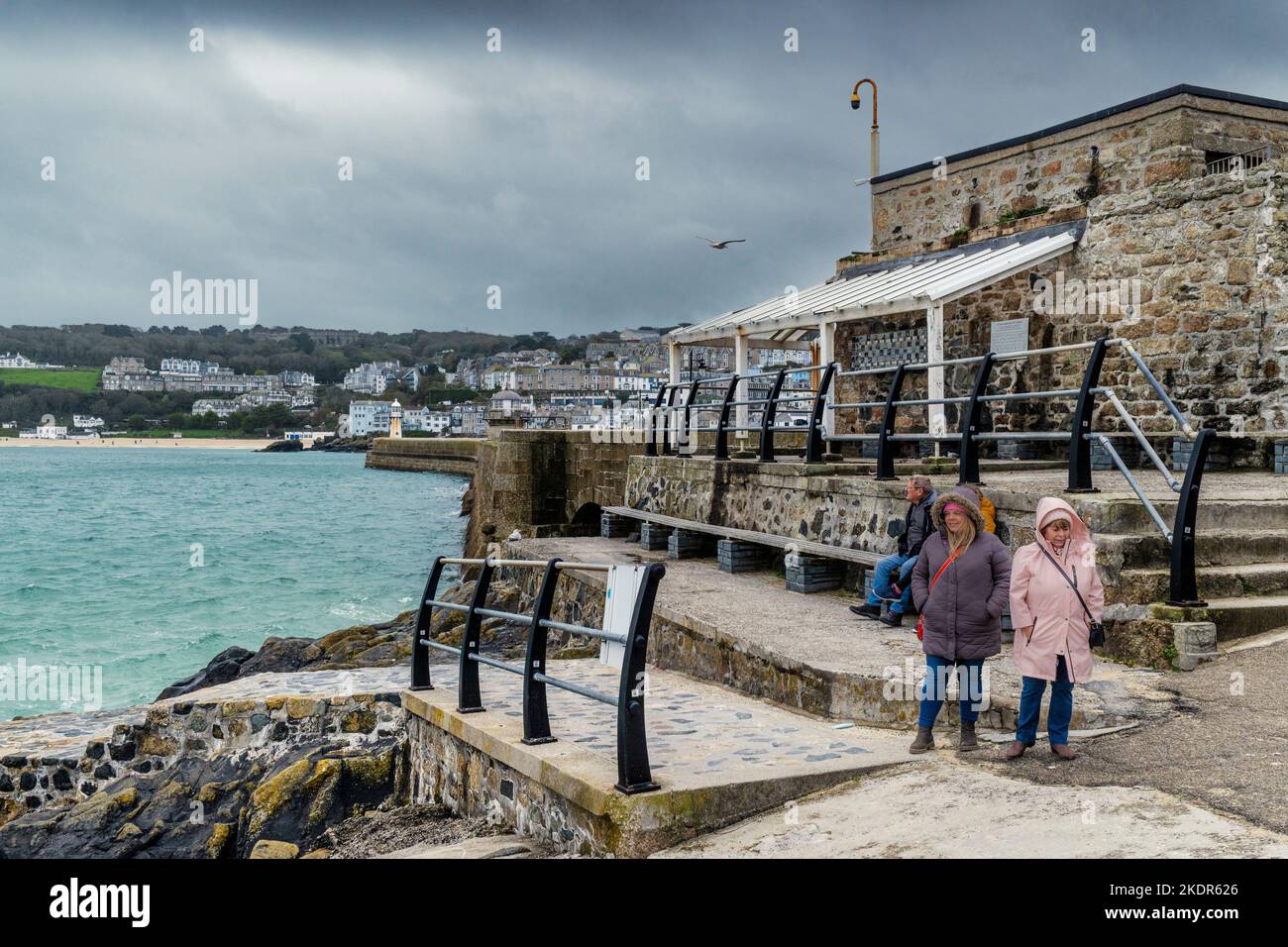 UK weather. A rainy chilly miserable day in the historic seaside town ...