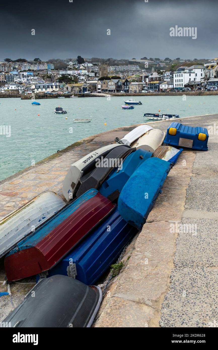 UK weather. A rainy chilly miserable day in the historic seaside town ...