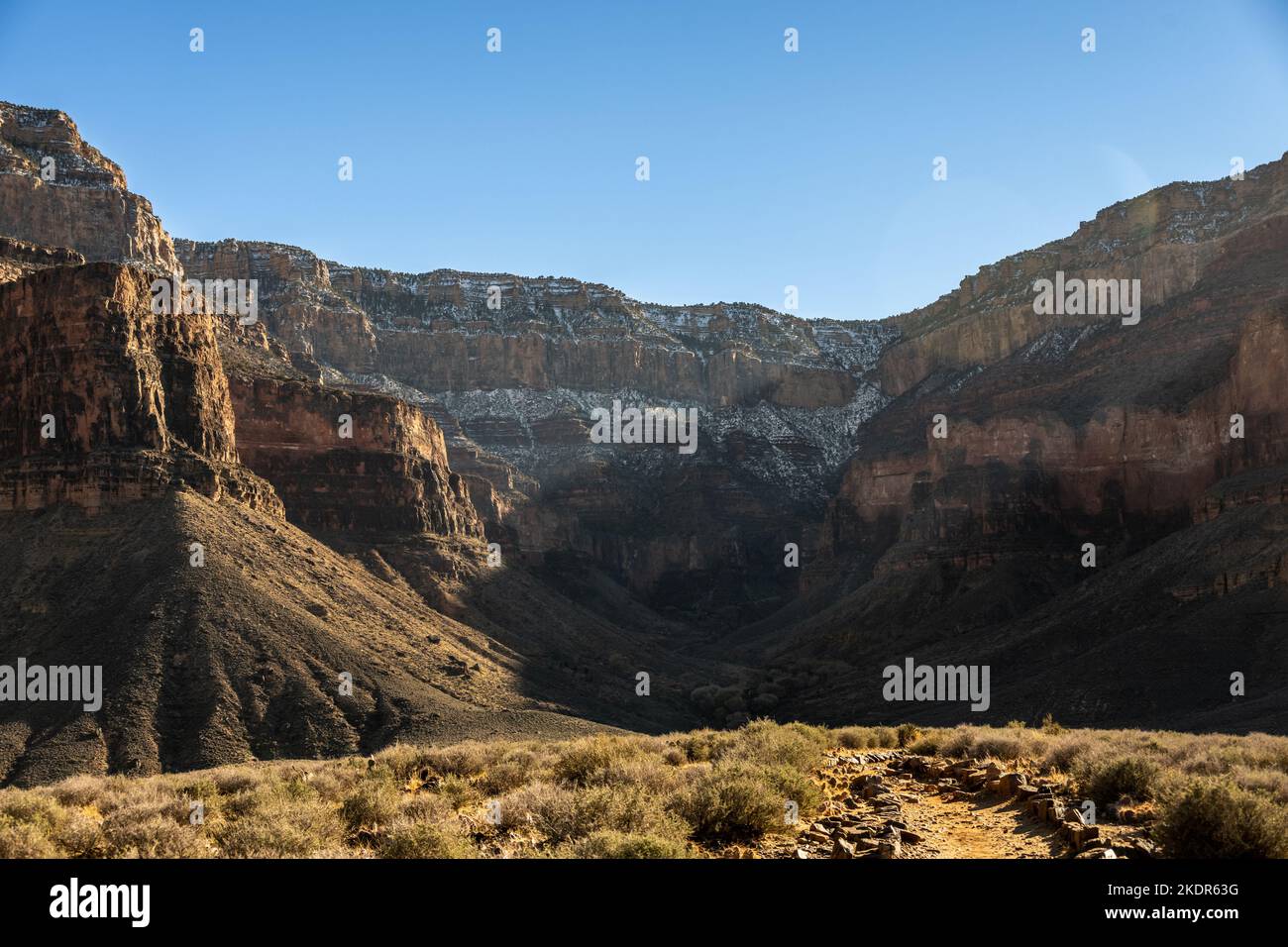 Looking Back Toward Bright Angel Trail From Plateau Point in Grand ...