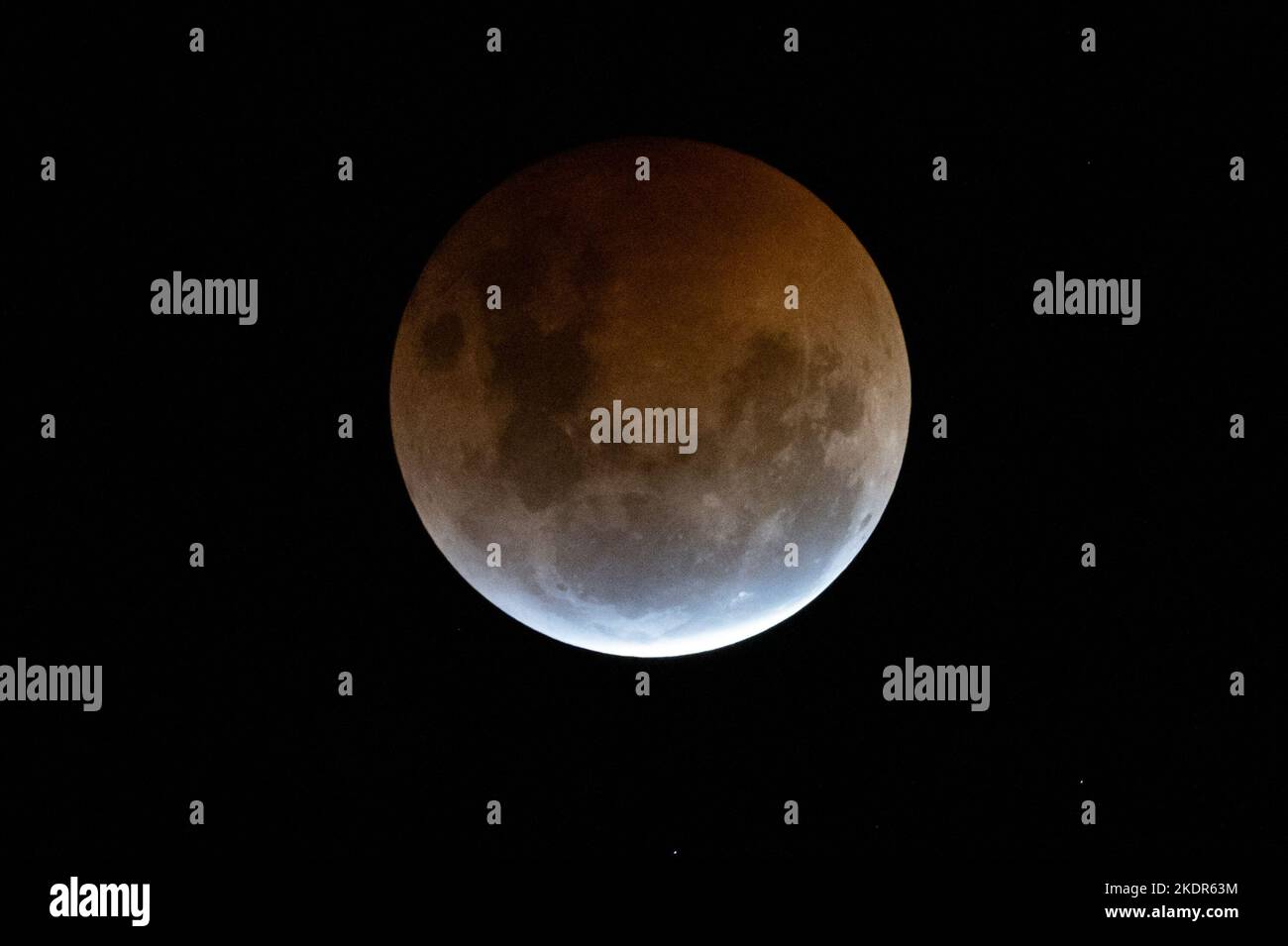 Sydney, Australia. 08th Nov, 2022. The blood moon is seen during a ...