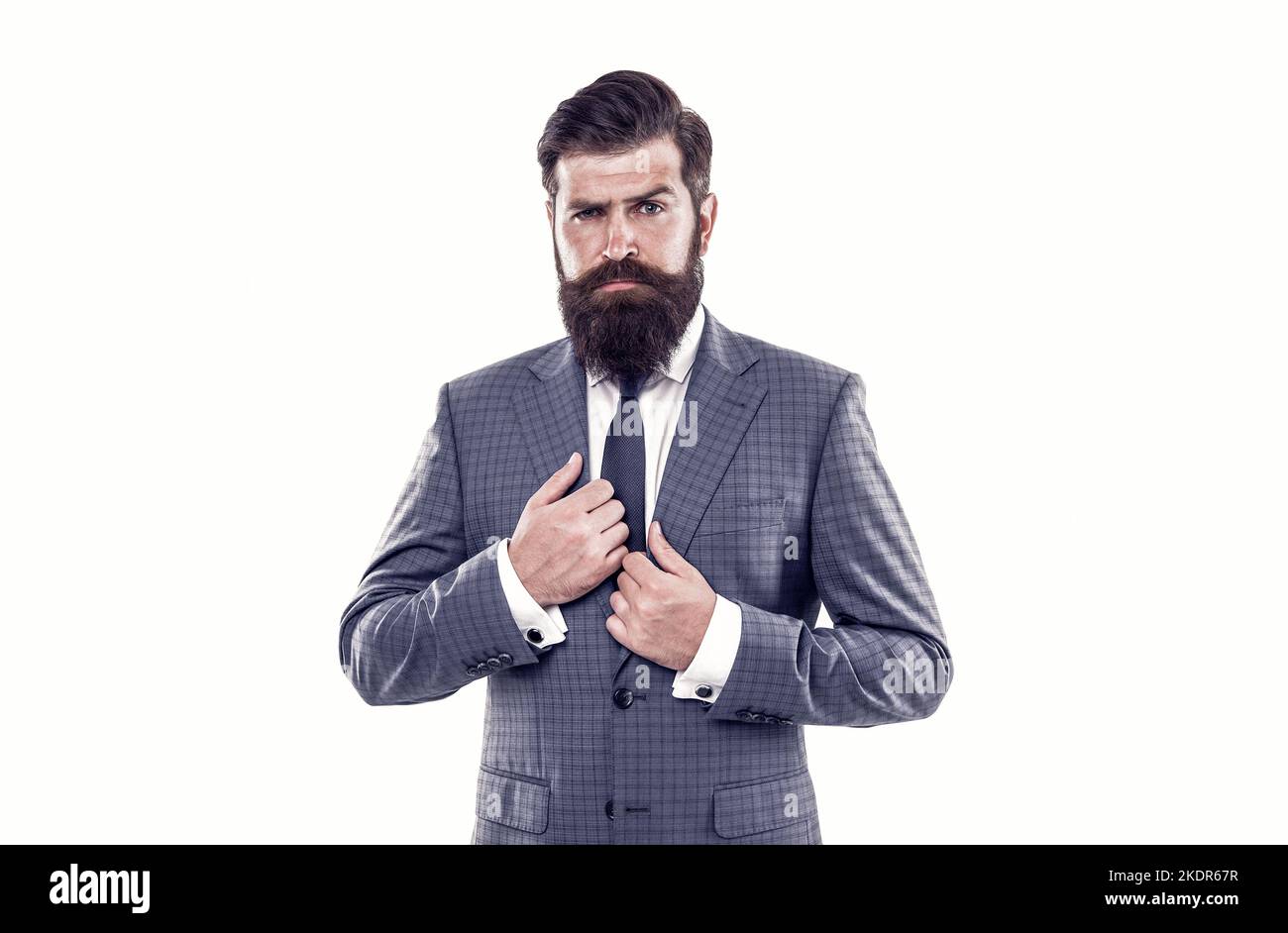 Wardrobe that suits your personal style. Stylish boss isolated on white ...