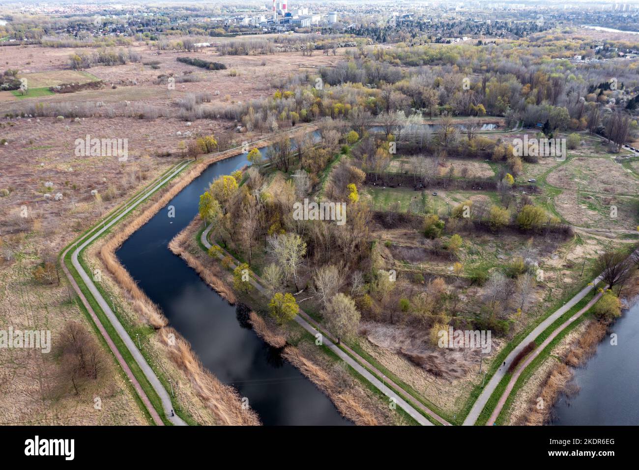 Old Vistula river bed - Oxbow lake and area of Fort X, part of old ...
