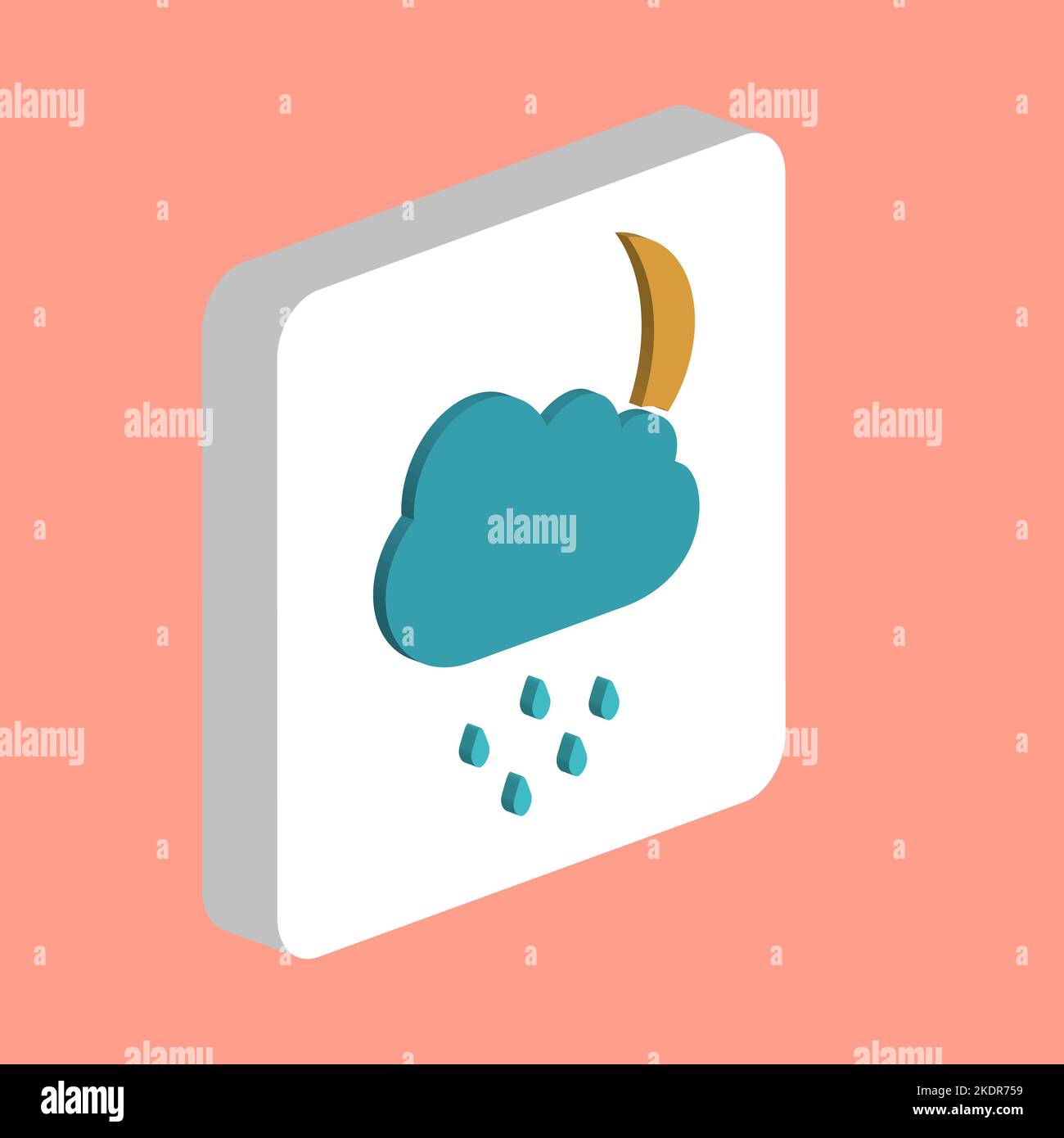 Moon with Cloud Simple vector icon. Illustration symbol design template ...