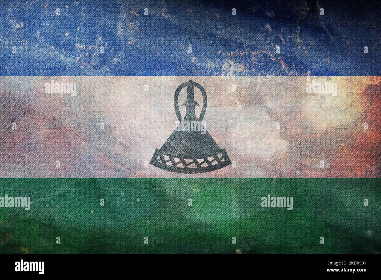 retro flag of Bantu peoples Sotho people with grunge texture. flag ...