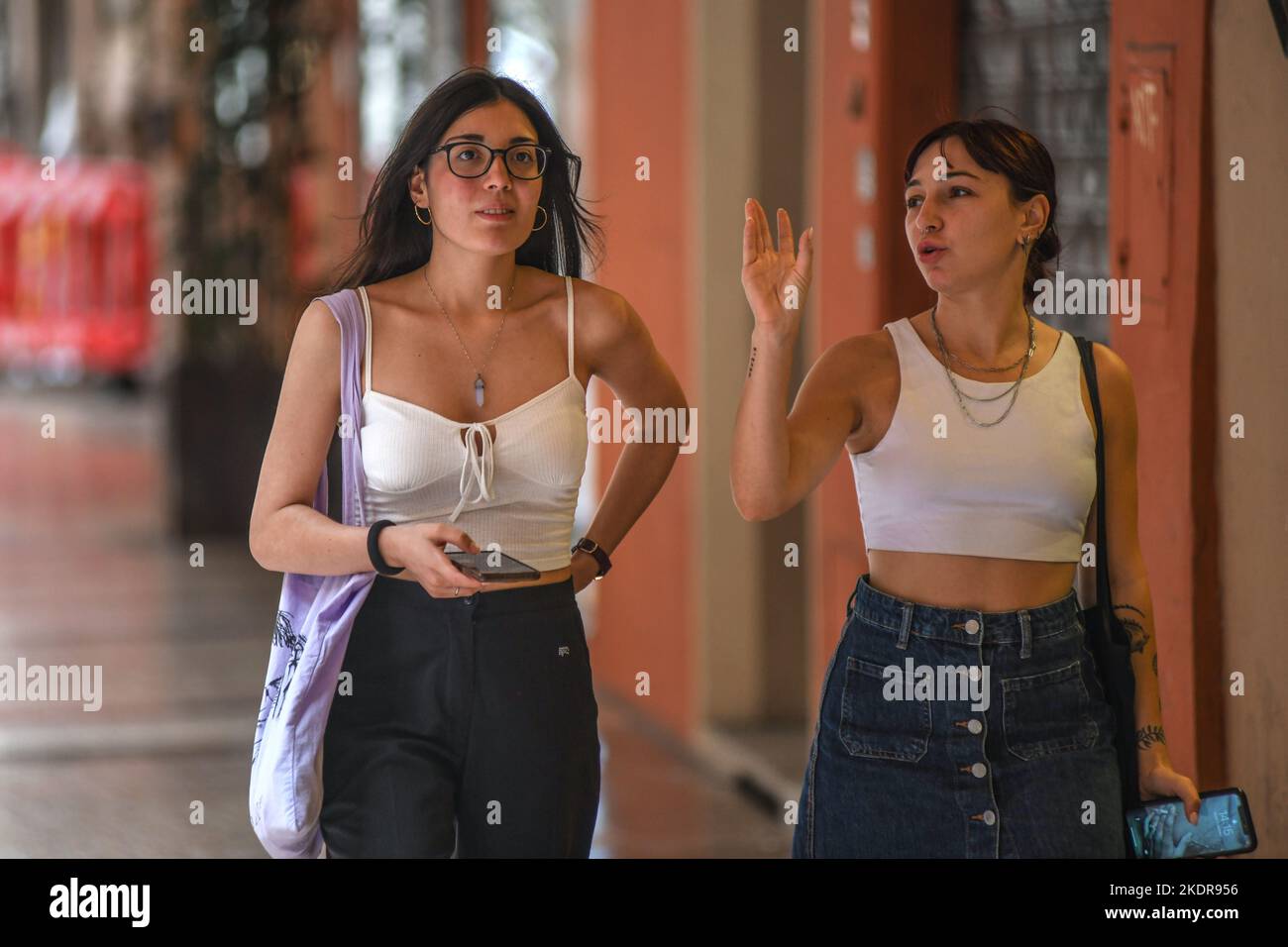 Italian young women in Via San Felice, Bologna, Italy Stock Photo - Alamy