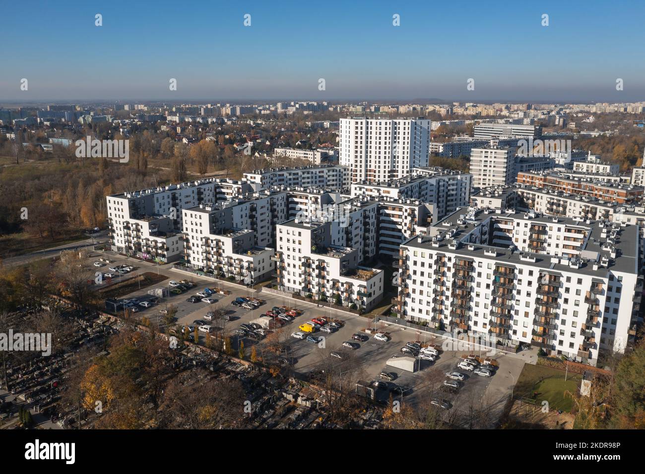 Residential buildings in Ulrychow area of Wola district in Warsaw ...