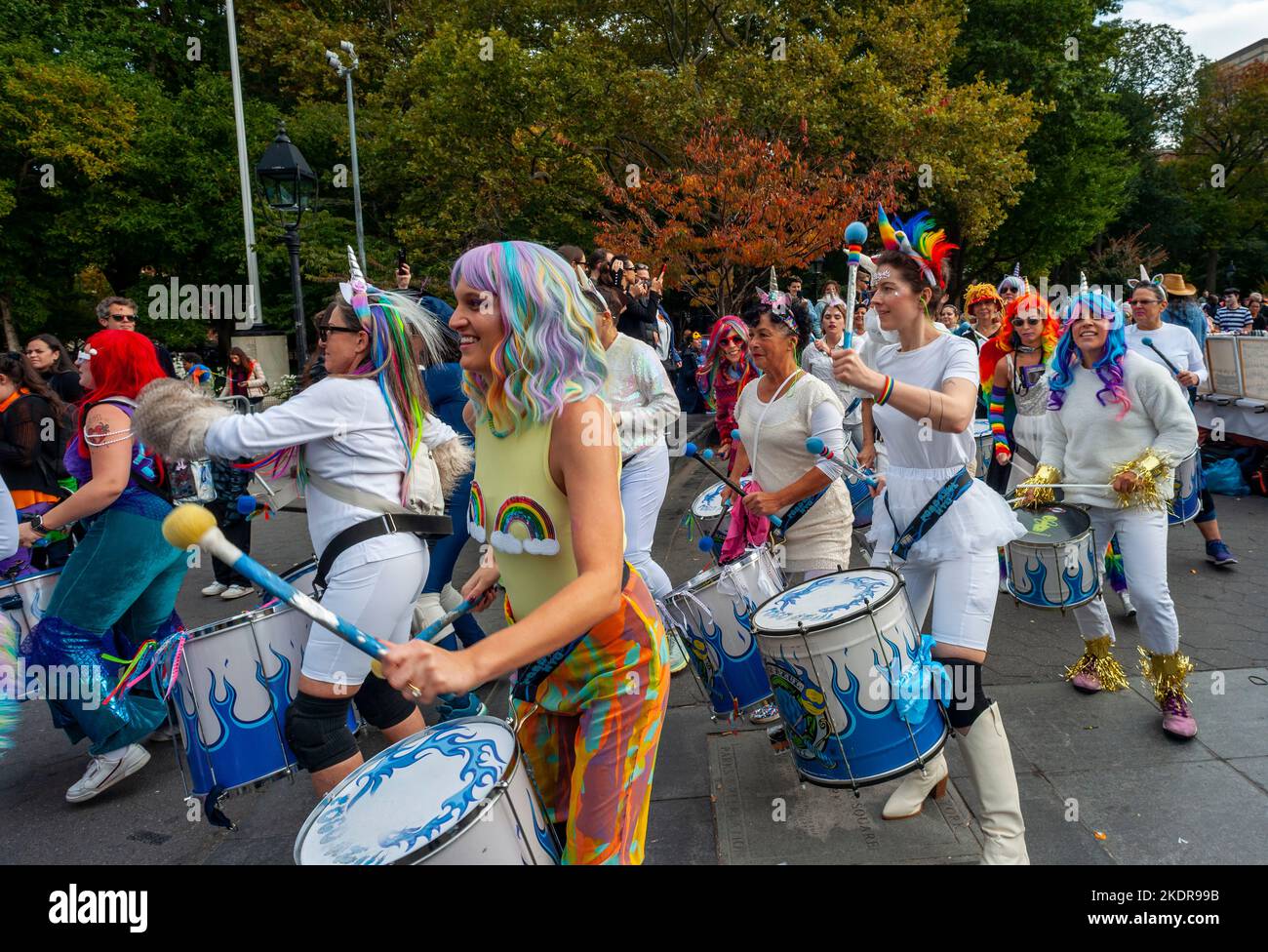Fogo Azul percussion band in Washington Square Park in Greenwich ...