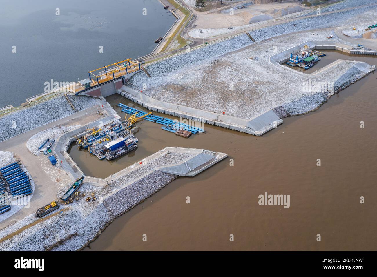 Mouth of River Pump Station on the Vistula River in Warsaw, capital of ...