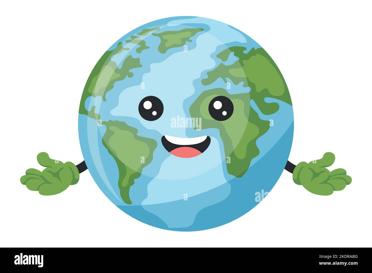 Happy cartoon earth planet character design for earth day, national ...