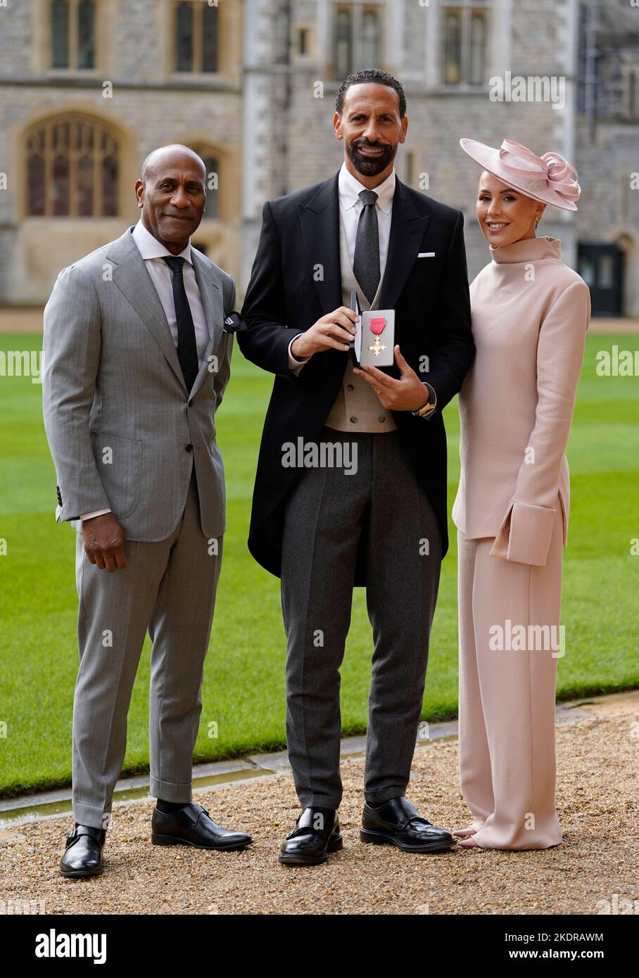 Rio Ferdinand (centre) with his wife Kate Ferdinand (right) and father Julian Ferdinand after ...