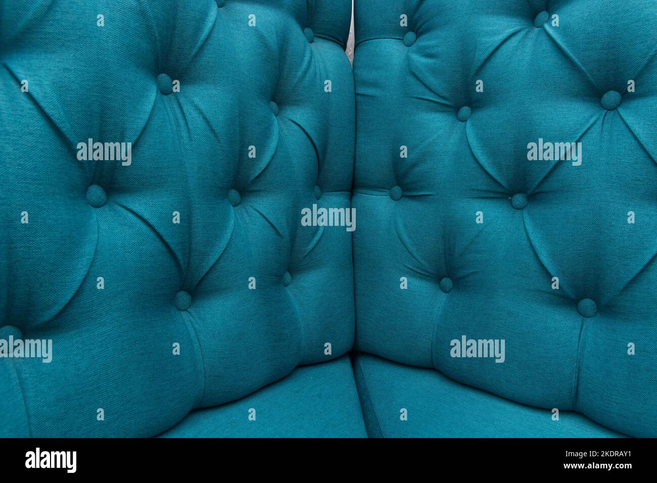 Blue leather upholstery sofa corner pattern button design furniture ...