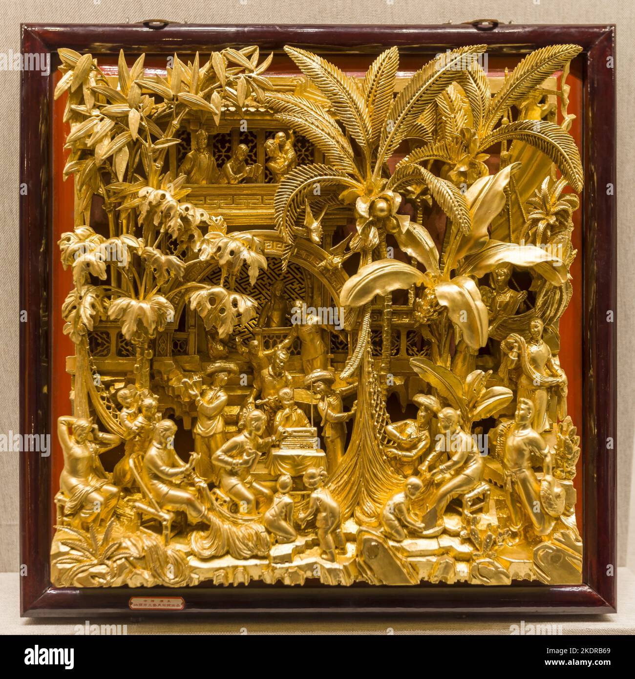 Chinese craft art gallery - gold wood - a fisherman's song - in the ...