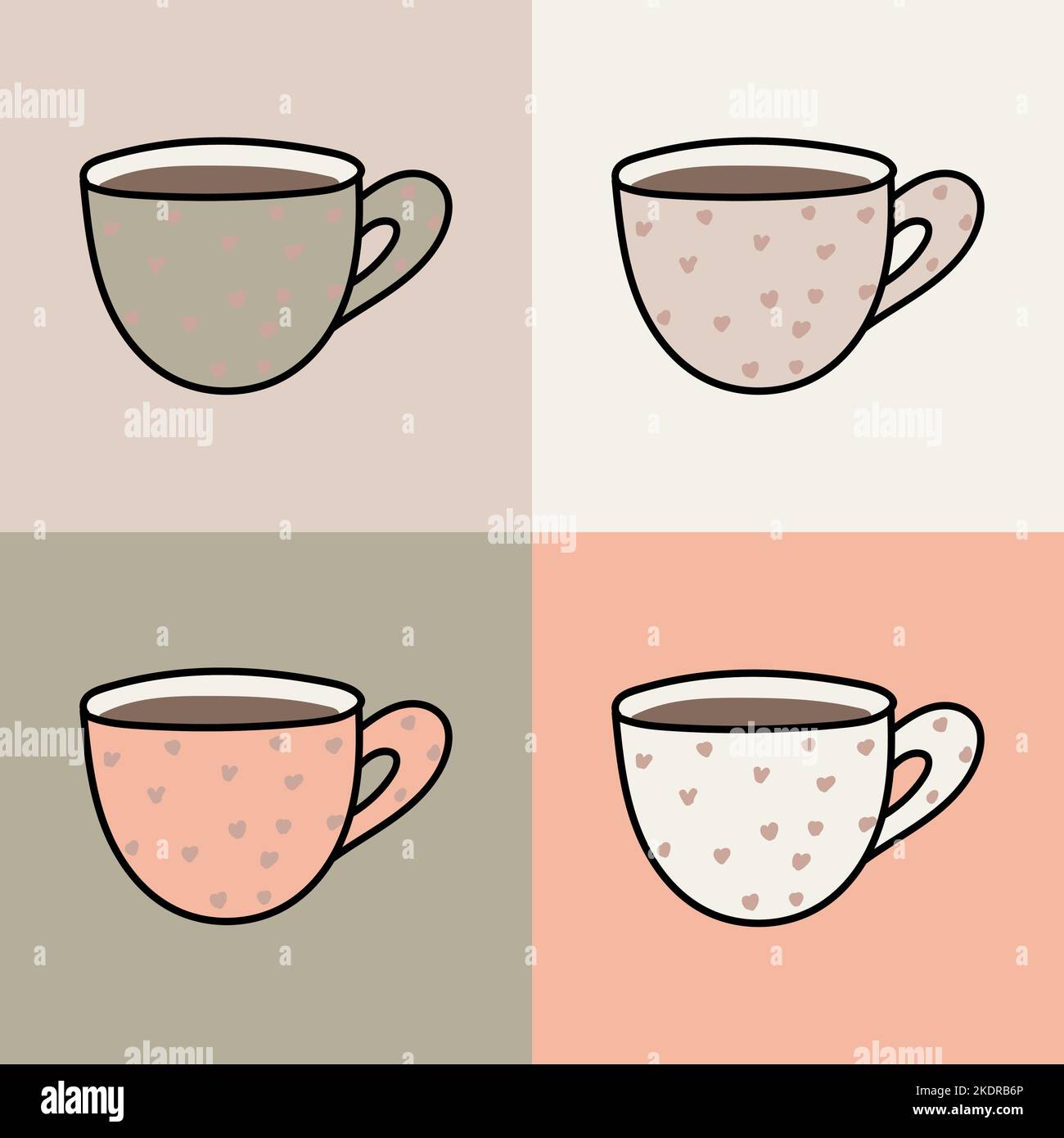 Different cups set on Stock Vector Images - Alamy