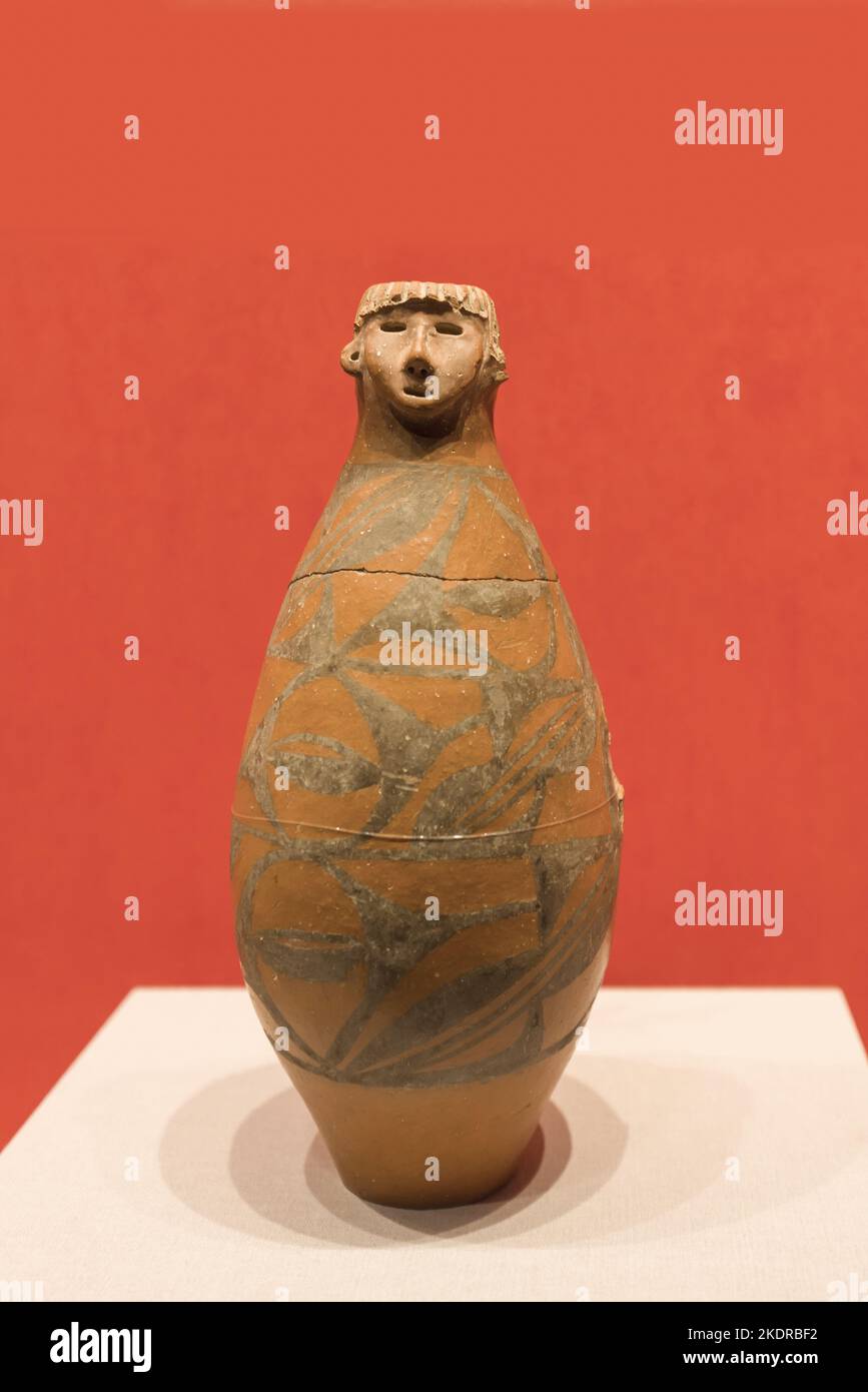 Gansu museum collection of new Stone Age head shape apparatus KouCai ...