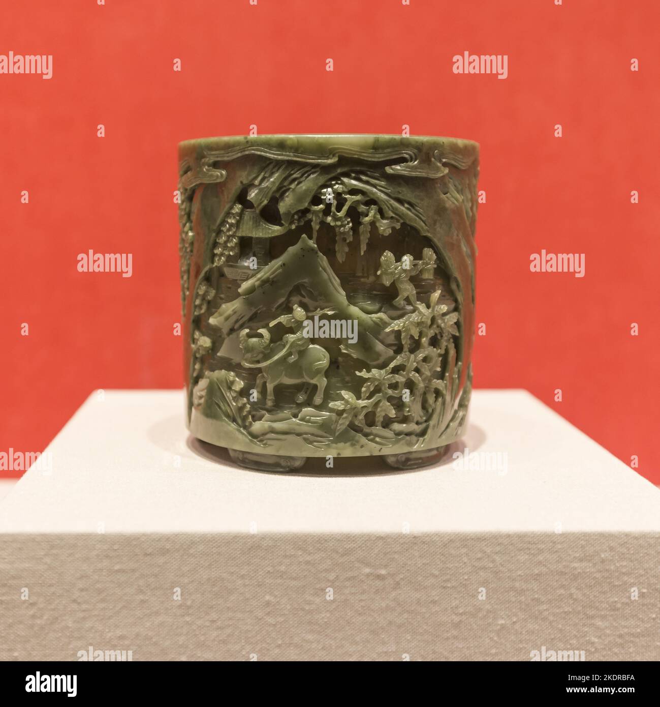 The palace of the qing dynasty jade carving the fishing qiao geng read ...
