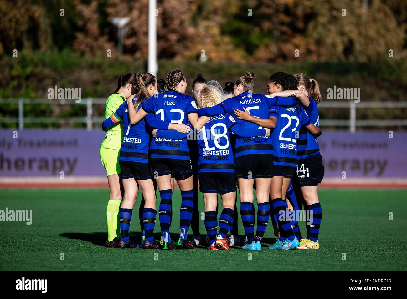 Copenhagen, Denmark. 05th, November 2022. The players of HB Koege unite ...