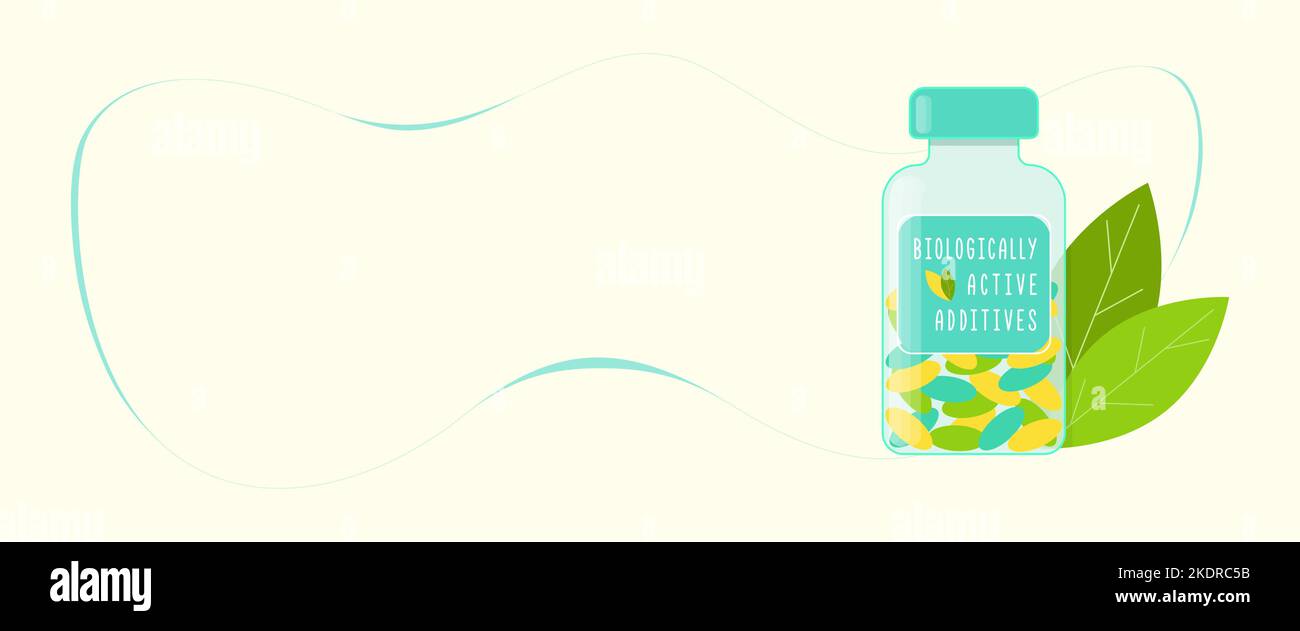 Banner Biologically Active Additives BAA Dietary supplements, bottle ...