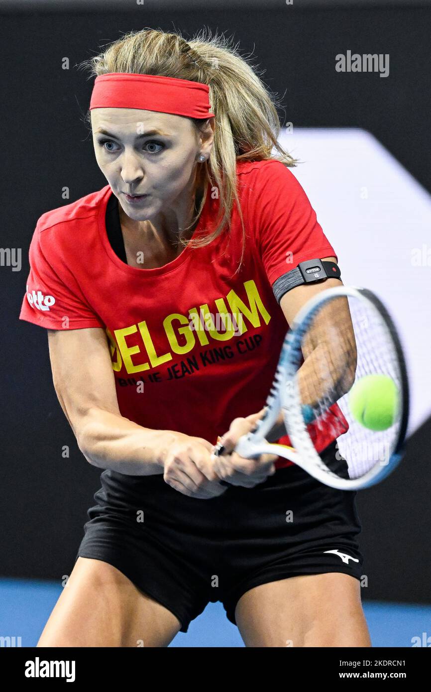 Glasgow, Scotland, 08 November 2022. Belgian Maryna Zanevska pictured ...