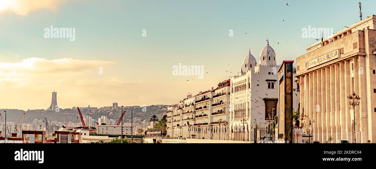 People's National Assembly and Wilaya headquarters building with birds ...