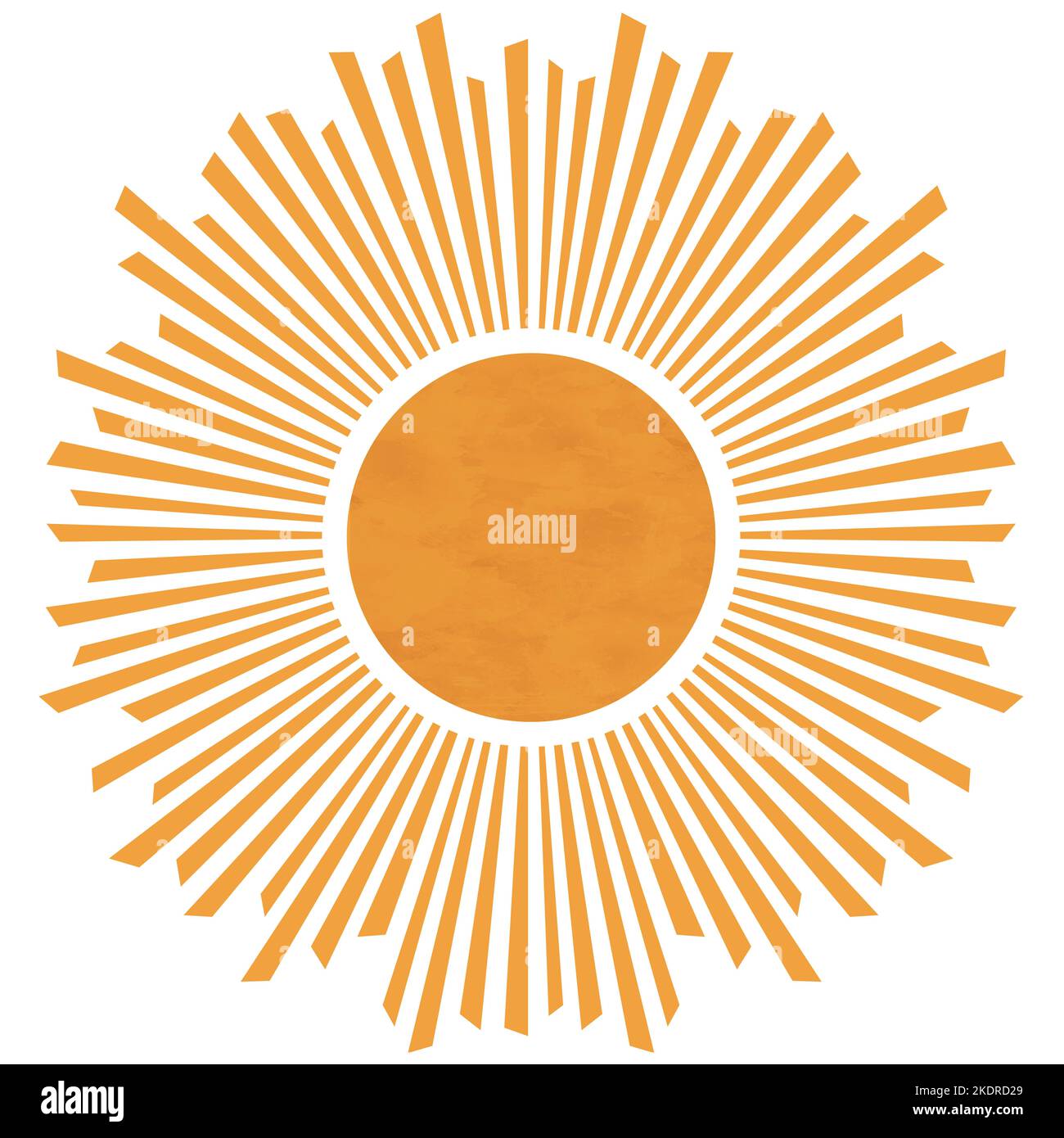 Boho sun orange flat illustration wall art for print, Nursery abstract ...