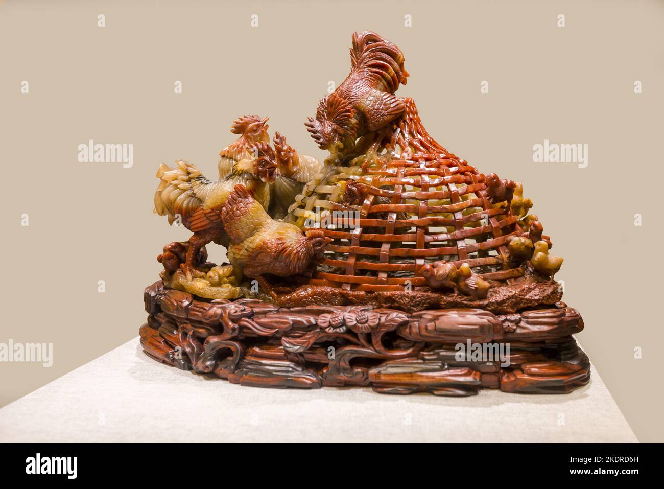 Chinese craft art gallery - stone - shoushan stone - mating chicken ...