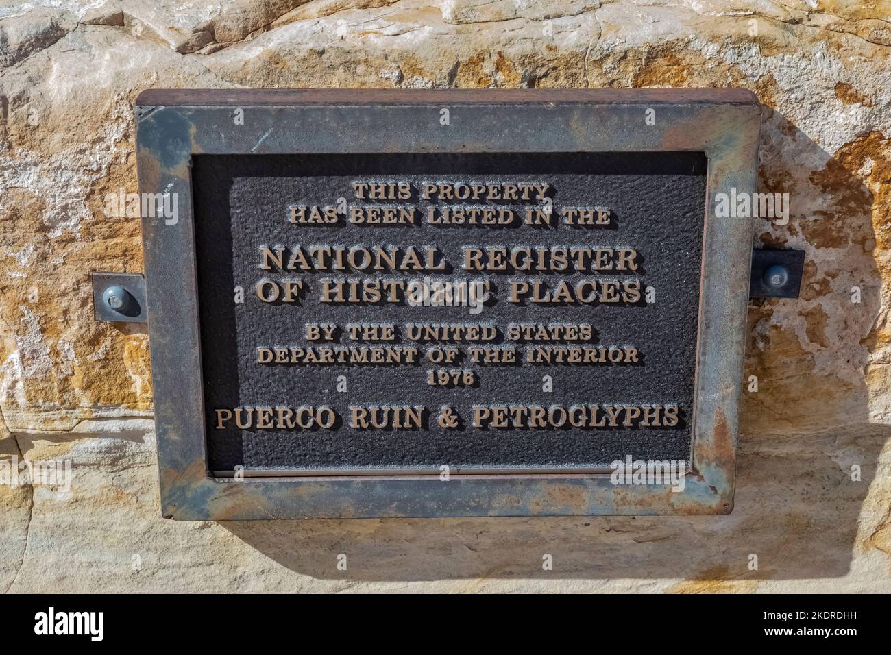 National Register plaque at archeological site of Puerco Pueblo in ...