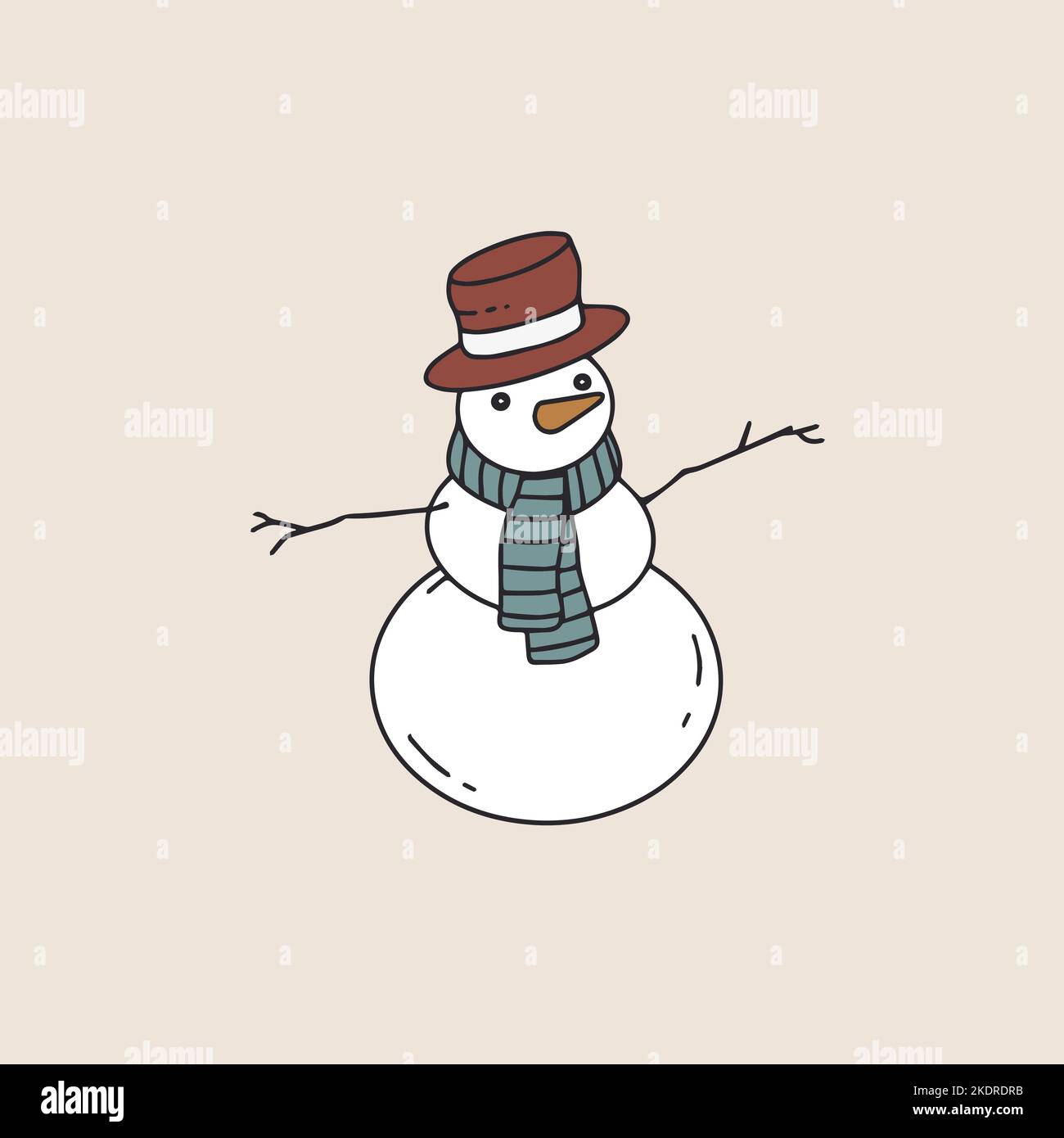 Snowman hand drawing vector illustration Stock Vector Image & Art - Alamy