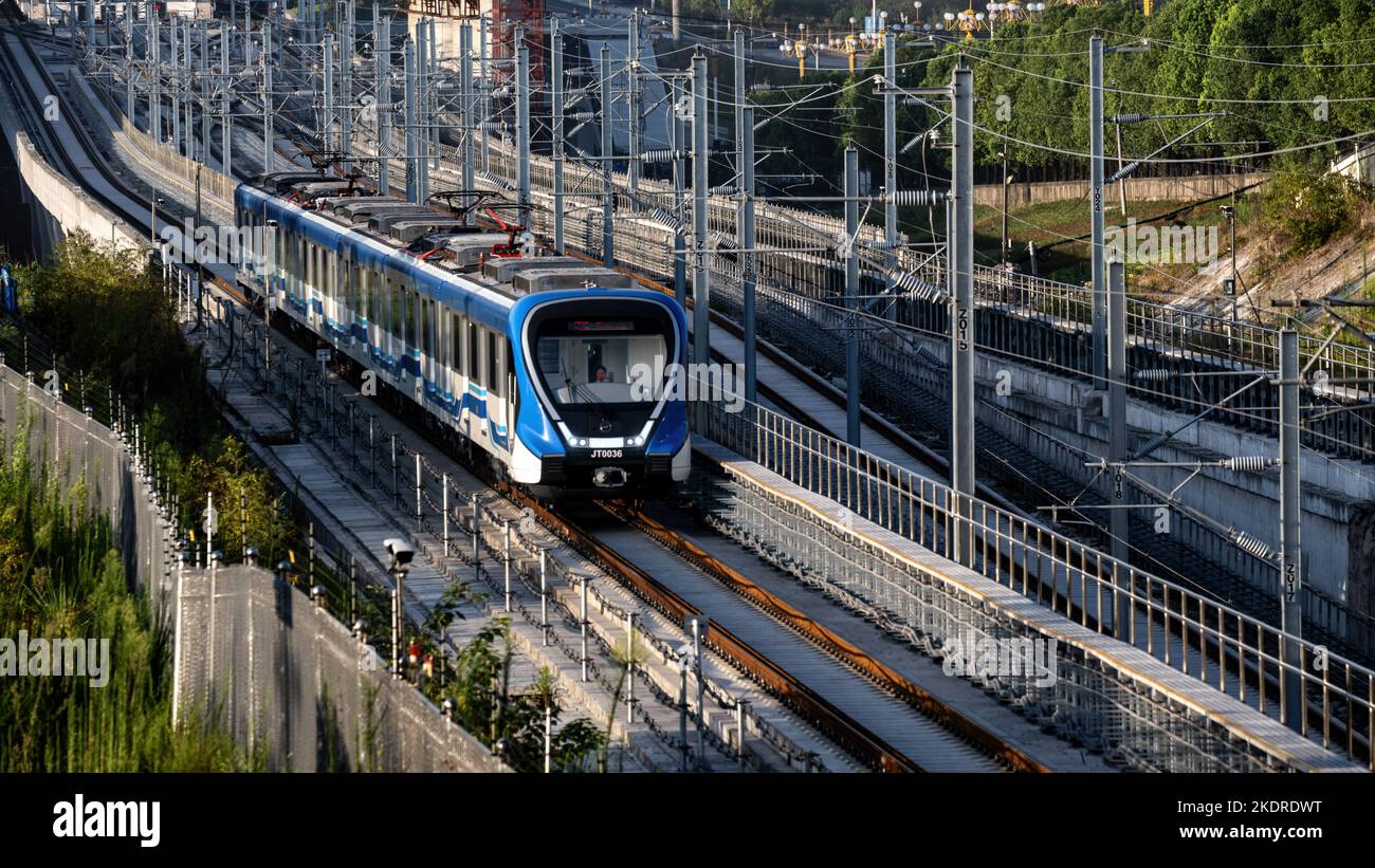 Chongqing metro to jump the pier line rail transit Stock Photo - Alamy