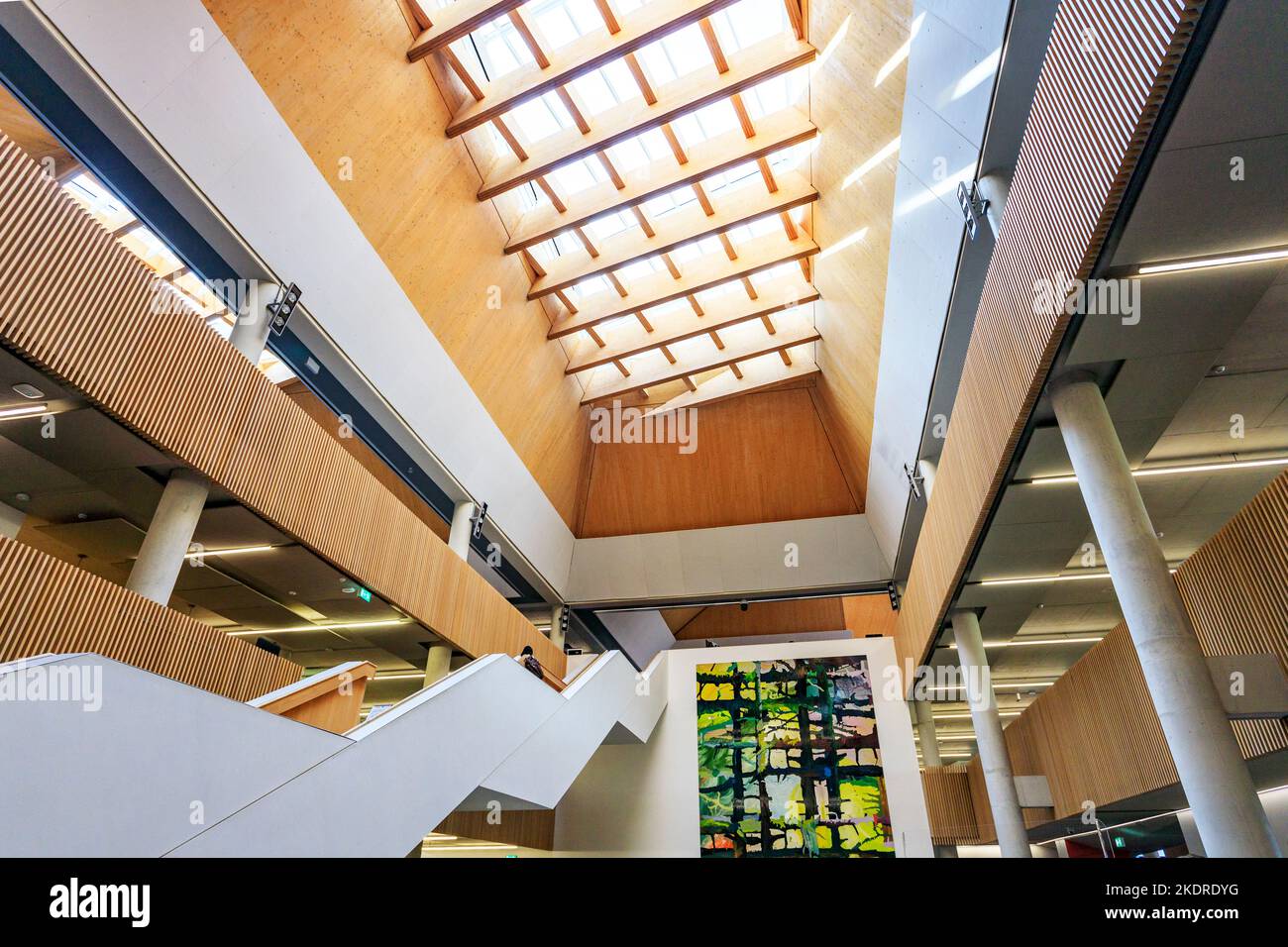 The modern stylish wood-based architecture inside The Hive, a combined ...