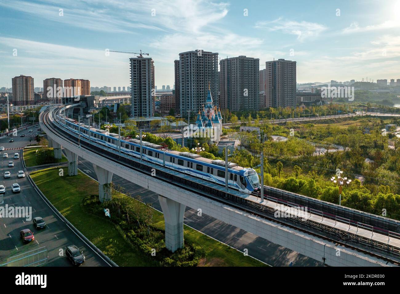 Chongqing metro to jump the pier line rail transit Stock Photo - Alamy