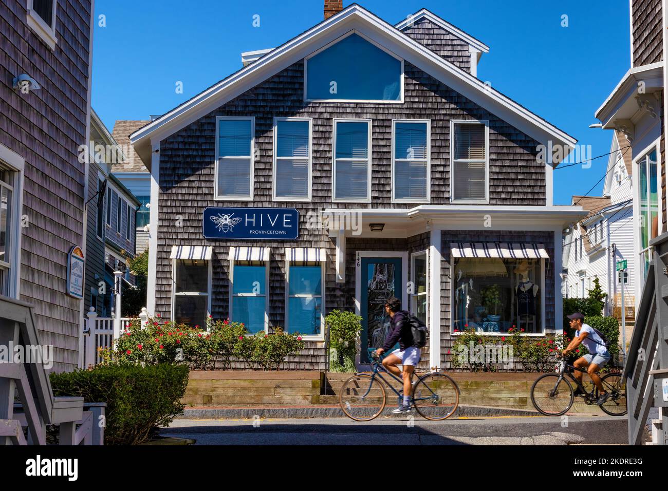 Provincetown, Massachusetts, USA - September 14, 2022: Narrow streets ...