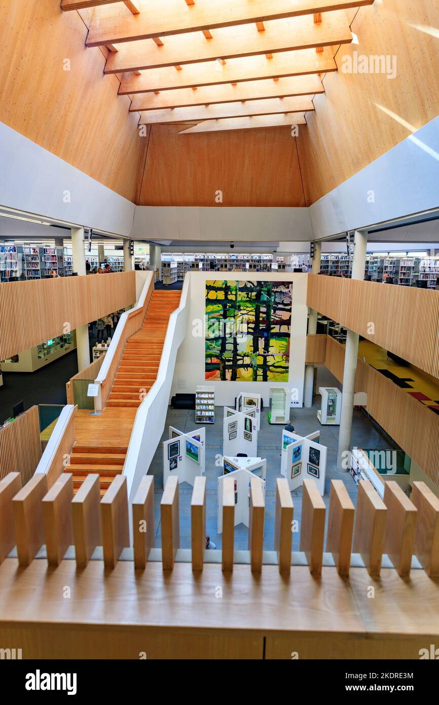 The modern stylish wood-based architecture inside The Hive, a combined ...