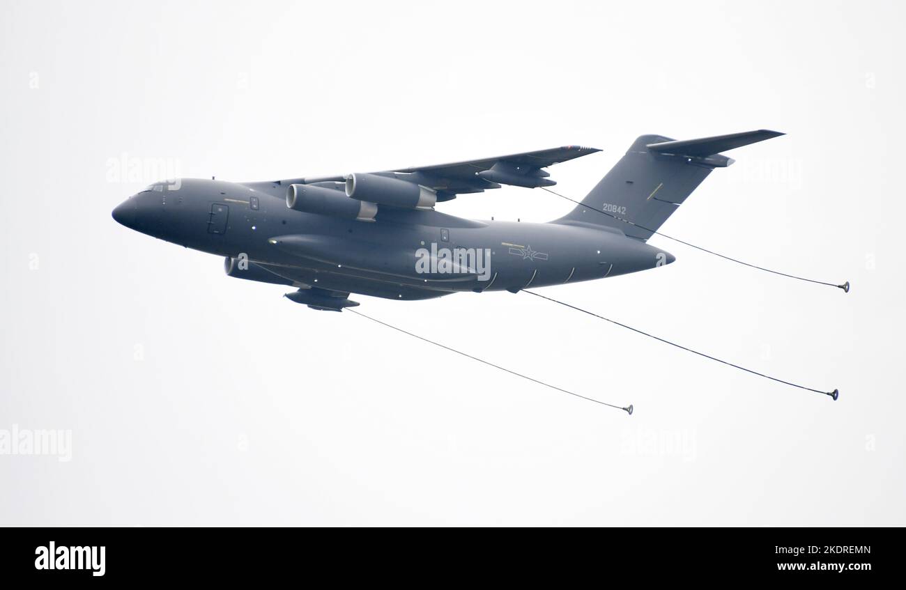 Zhuhai, China's Guangdong Province. 8th Nov, 2022. A YU-20 tanker ...