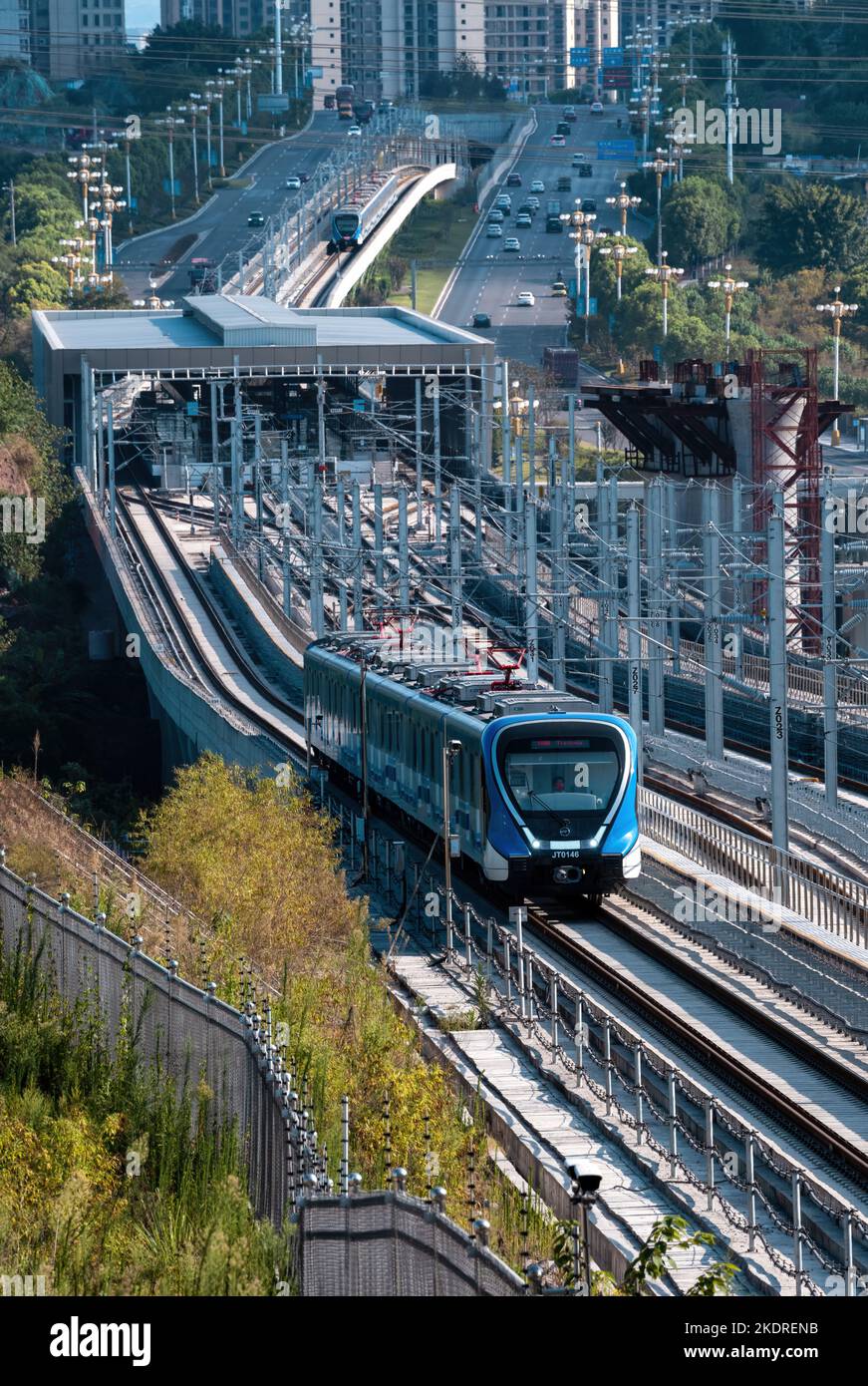 Chongqing rail transit line - metro to jump the pier Stock Photo - Alamy
