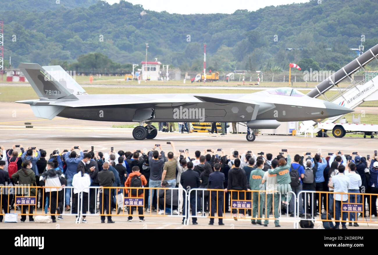 Zhuhai, China's Guangdong Province. 8th Nov, 2022. Visitors take photos ...